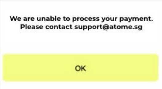 Atome Payment Errors