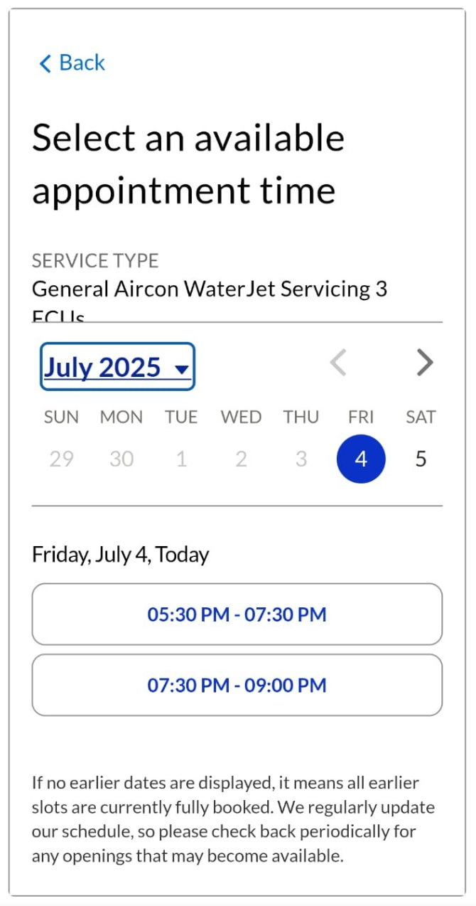 How do I schedule servicing for my aircon?